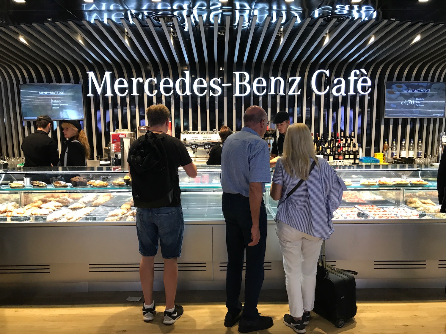 Breakfast at the Mercedes Benz Café in Rome Airport - Live and Let's Fly