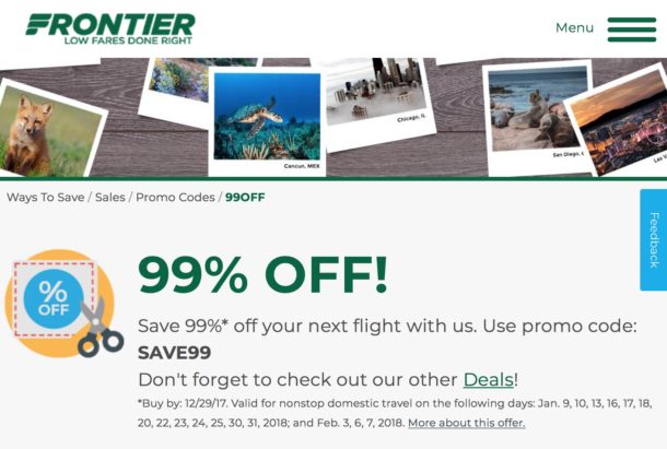 Real or Mistake? Frontier Airlines Slashes Fares by 99% - Live and Let ...