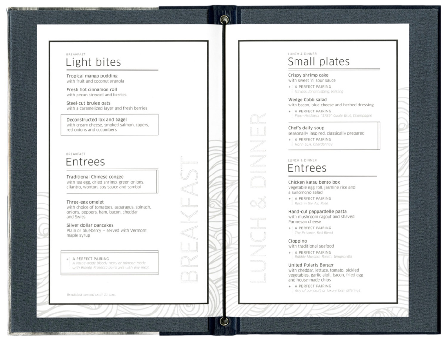 Dining and Bar Menus at United Polaris SFO Lounge - Live and Let's Fly