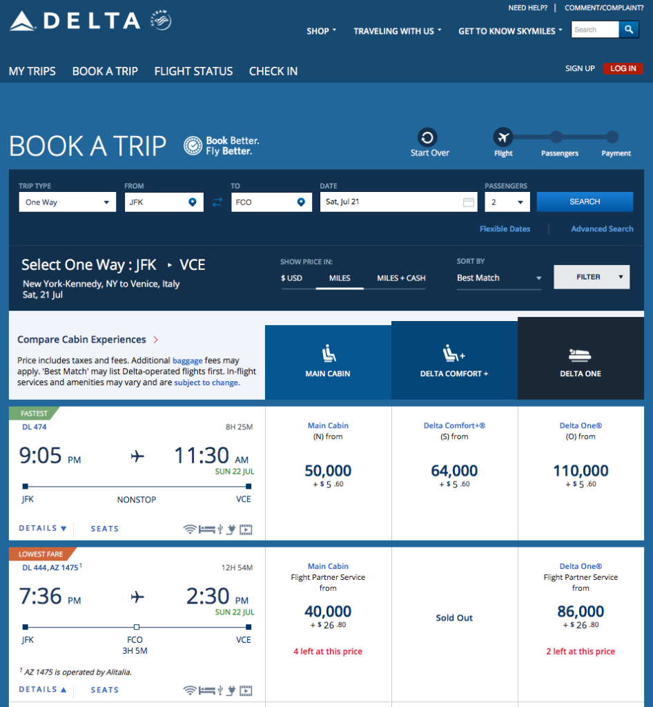 Glitch? Odd Award Pricing From Delta - Live and Let's Fly