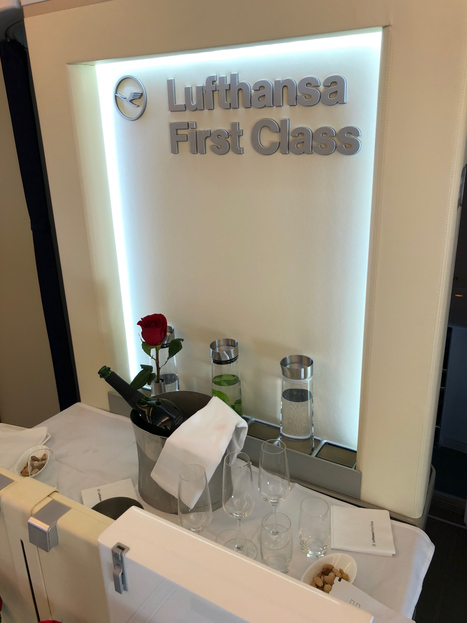 Review: Lufthansa A380 First Class Houston to Frankfurt - Live and Let ...