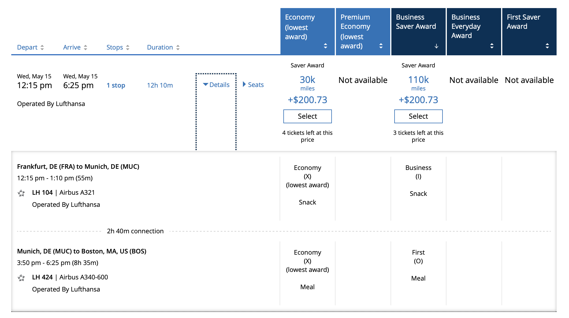 Big Problems Booking Lufthansa First Class Awards With United Airlines ...