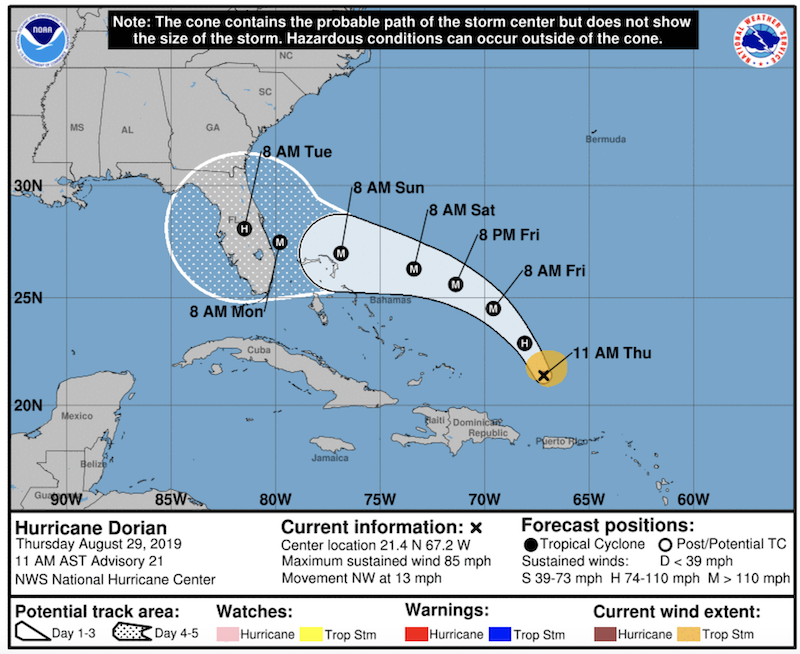 Tough Decisions In The Path of Hurricane Dorian - Live and Let's Fly