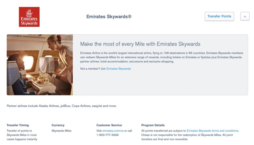 Emirates, A Gimcrack New Transfer Partner From Chase - Live and Let's Fly