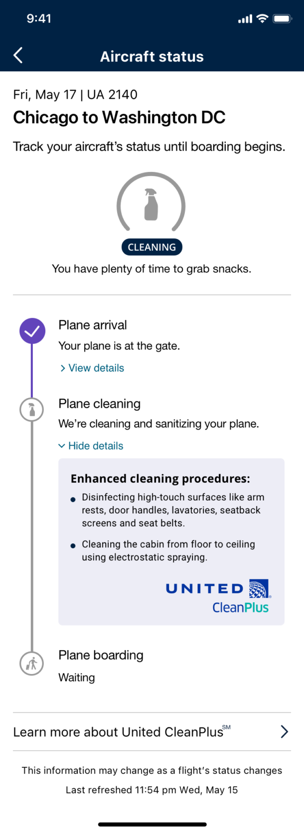 United Airlines "How's My Flight Tracking" Option In App - Live and Let ...