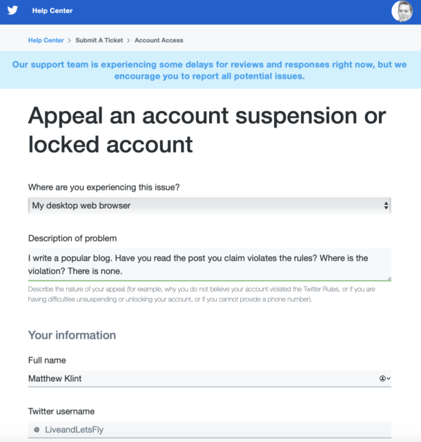 Twitter Locks My Account Over Ukraine Story - Live and Let's Fly