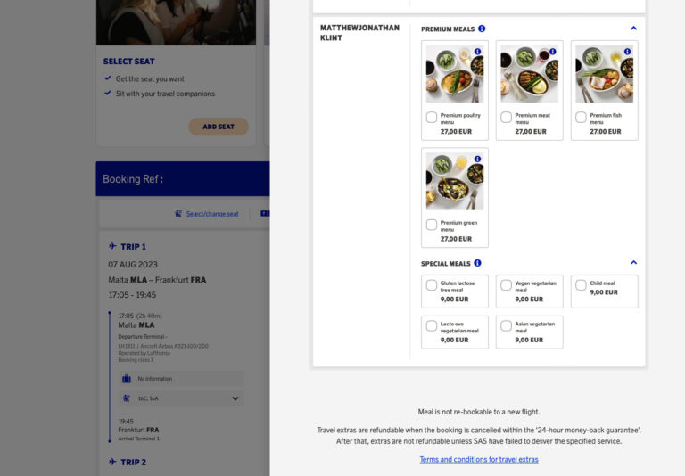 My Premium Menu Experience On SAS (Order A Business Class Meal In ...