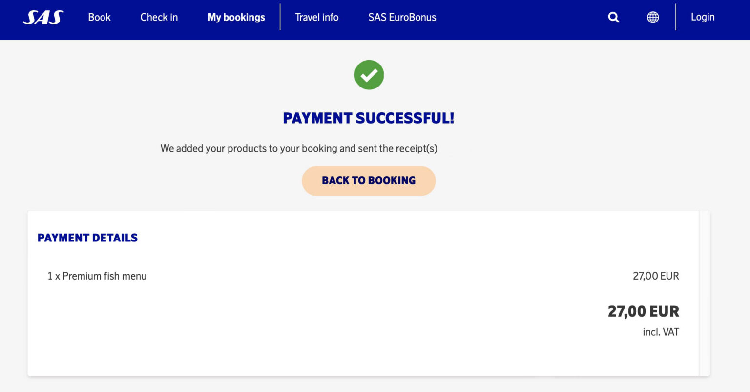 My Premium Menu Experience On SAS (Order A Business Class Meal In ...
