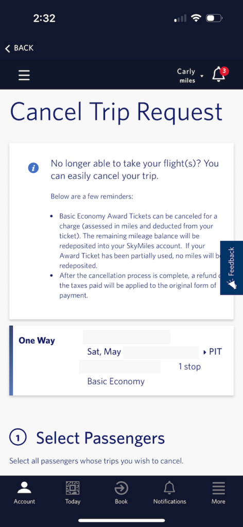 Delta Doesn't Know Skymiles Penalty Refund On Cancelled Ticket - Live ...
