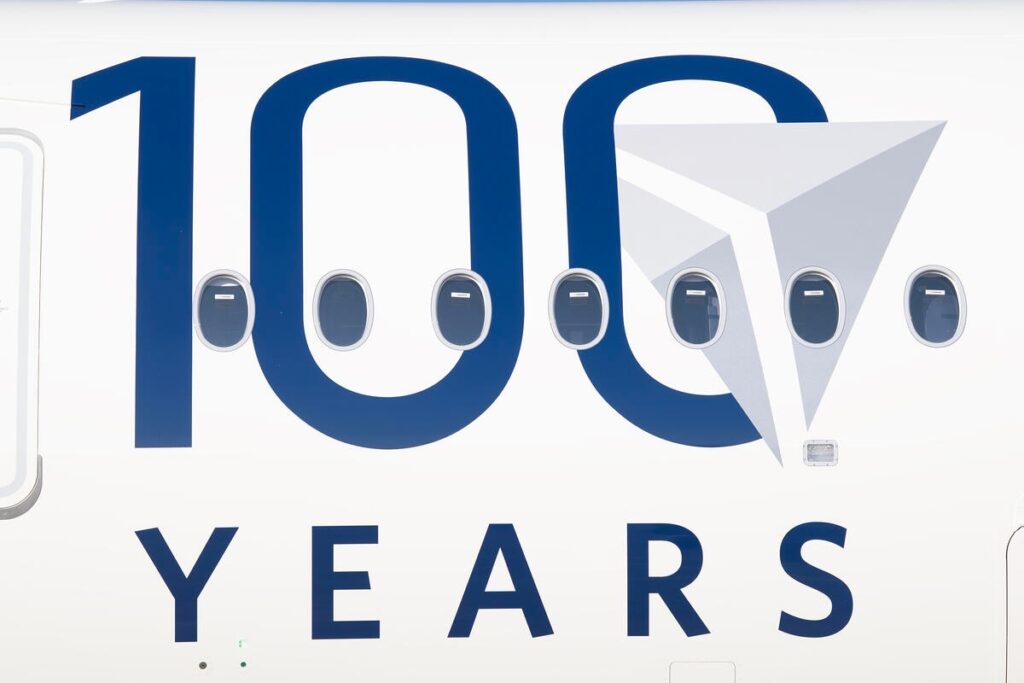 Delta Air Lines Unveils Unique Centennial Livery On A350-900 - Live and ...