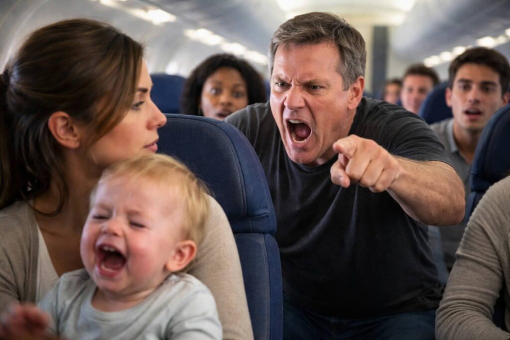 Passenger Loses It And Screams Back At Crying Baby On Flight - Live and ...